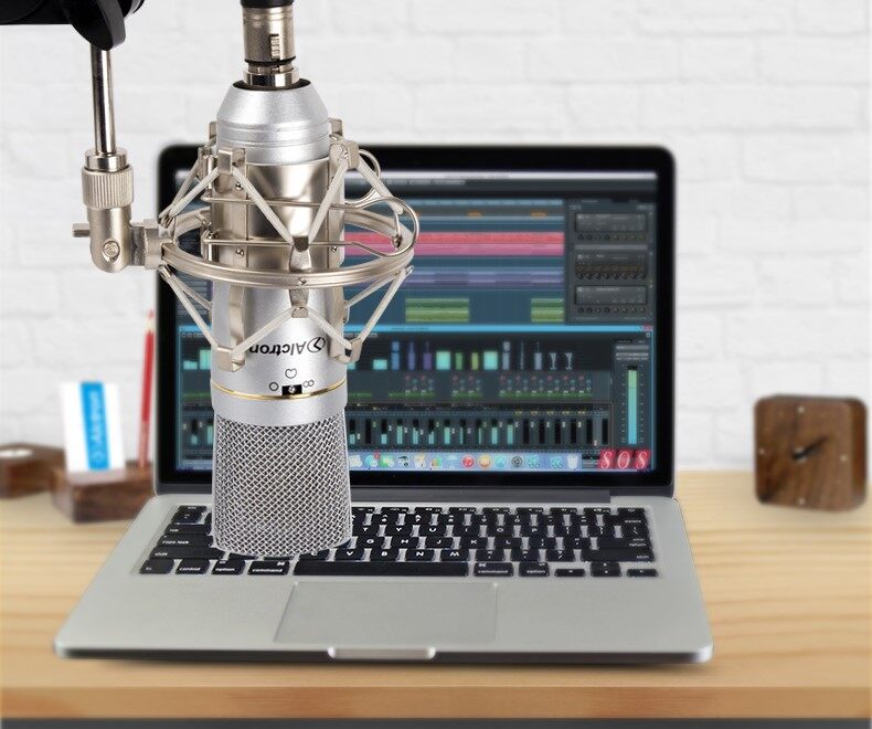 Alctron mc330 มืออาชีพ FET คอนเดนเซอร์ไมโครโฟนสตูดิโอบันทึกไมค์กับช็อกเ ...