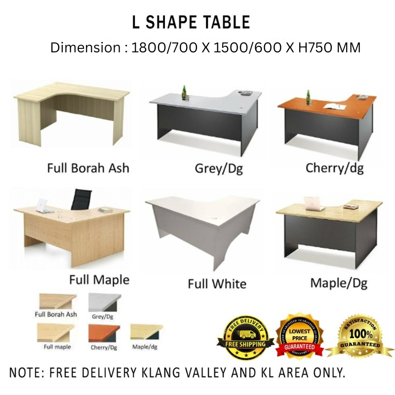 (1800/700 X 1500/600) L Shape table | Office table | Study L shape ...