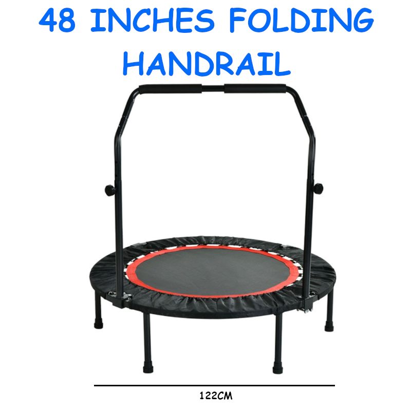 Foldable Trampoline Handrail Jump Shake Bounce Fitness Exercise Leg ...