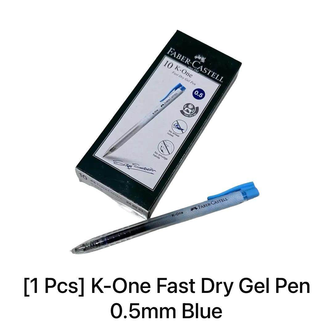 Faber-Castell K-One Fast Dry Gel Pen(Black/Blue-0.5/0.7)[No Smear Notes ...