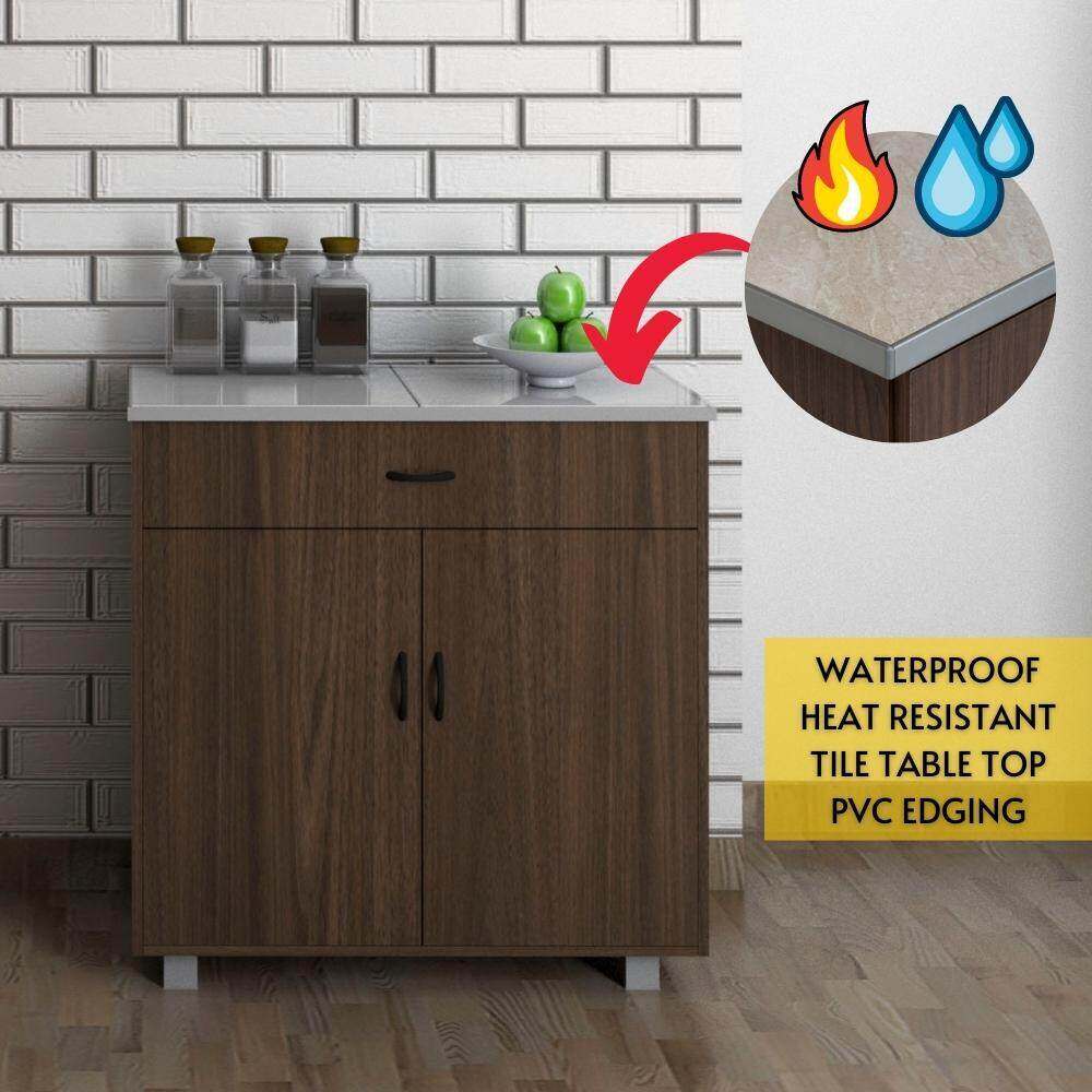 Furniture Direct FREY 120CM Tile Mosaic Top Base Kitchen Cabinet ...