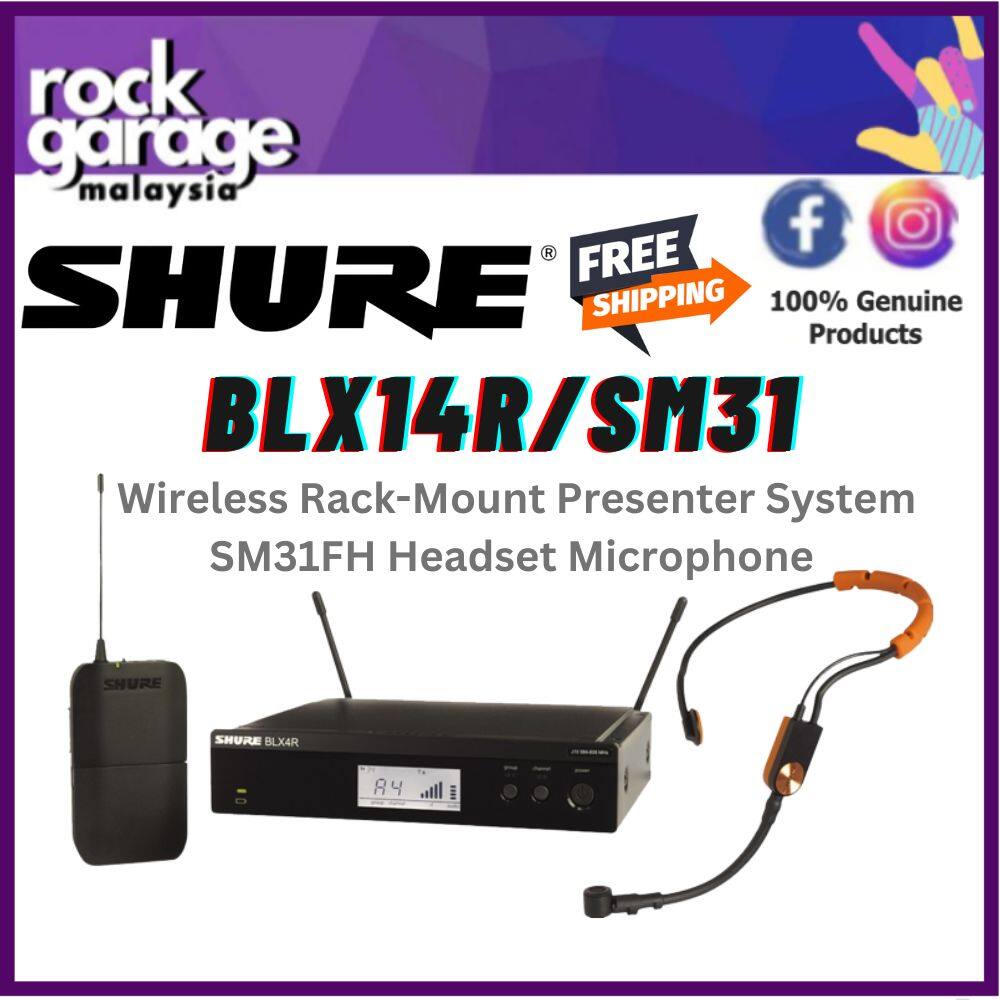Shure BLX14R/SM31 Wireless Rack-Mount Presenter System, BLX4R Wireless ...