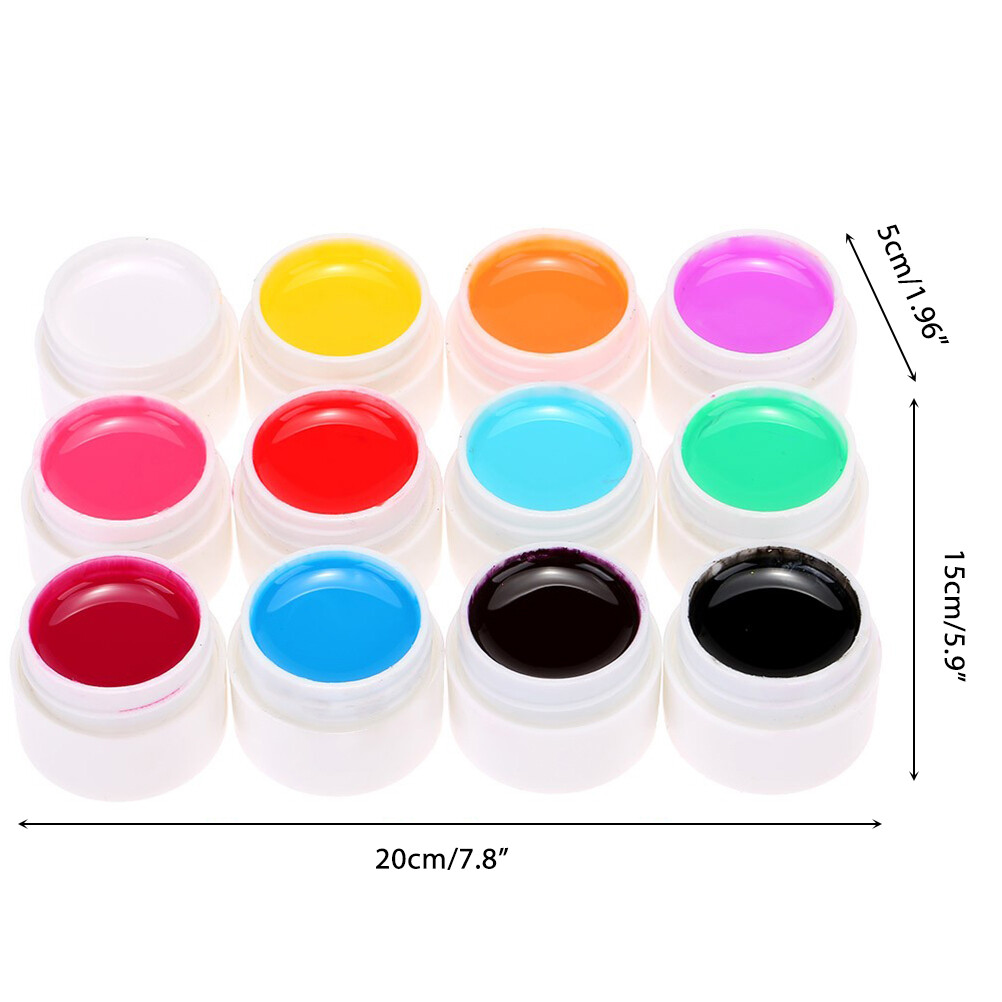 12 Color Nail Painting Gel DIY Professional Nail Paint Color Gel Polish ...