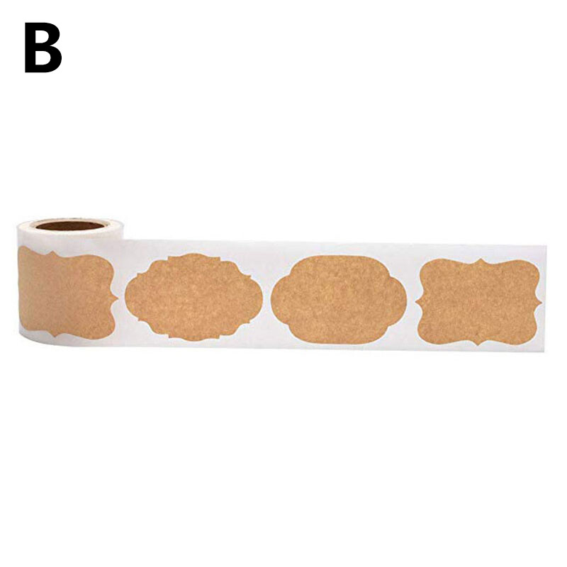 2sql 300 Pcs/Roll Gift Packaging Kraft Stickers Self Adhesive Blank ...
