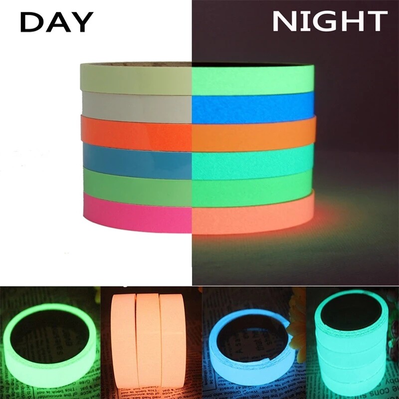 1M/Roll Luminous Fluorescent Night Tape Self-adhesive Glow In The Dark ...