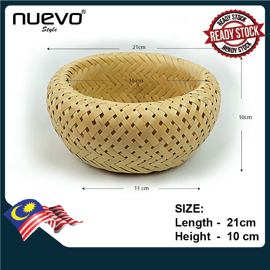 Bamboo bird-nest-shaped basket 鸟巢形竹篮子Bakul buluh berbentuk sarang ...