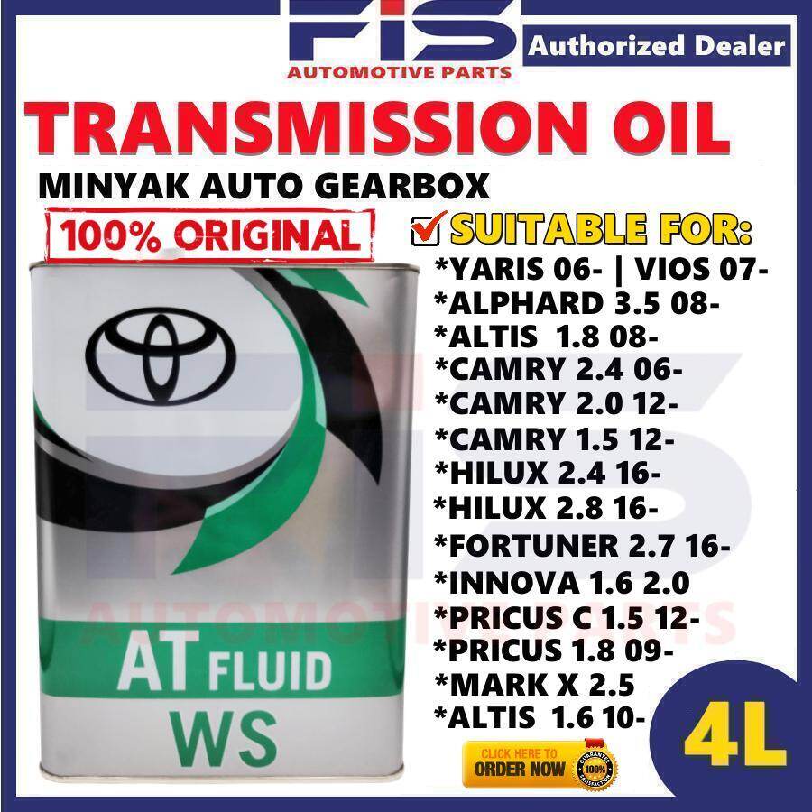 FIS Gear Box Fluid Toyota ATF WS Auto Transmission Oil 4Liter 08886 ...