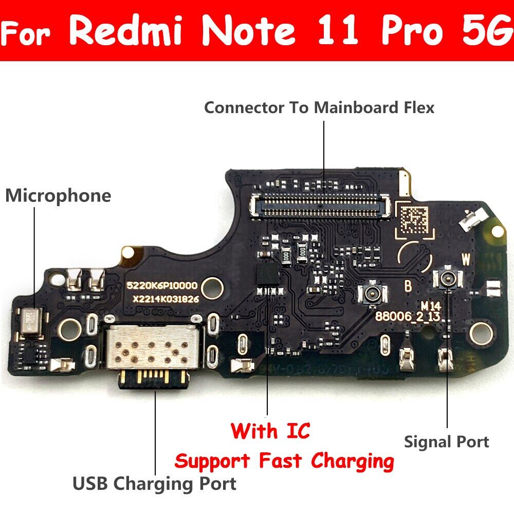 10ชิ้นล็อตRedmi Note 11 Pro 5G ใหม่ USB Power Charging Connector Board ...