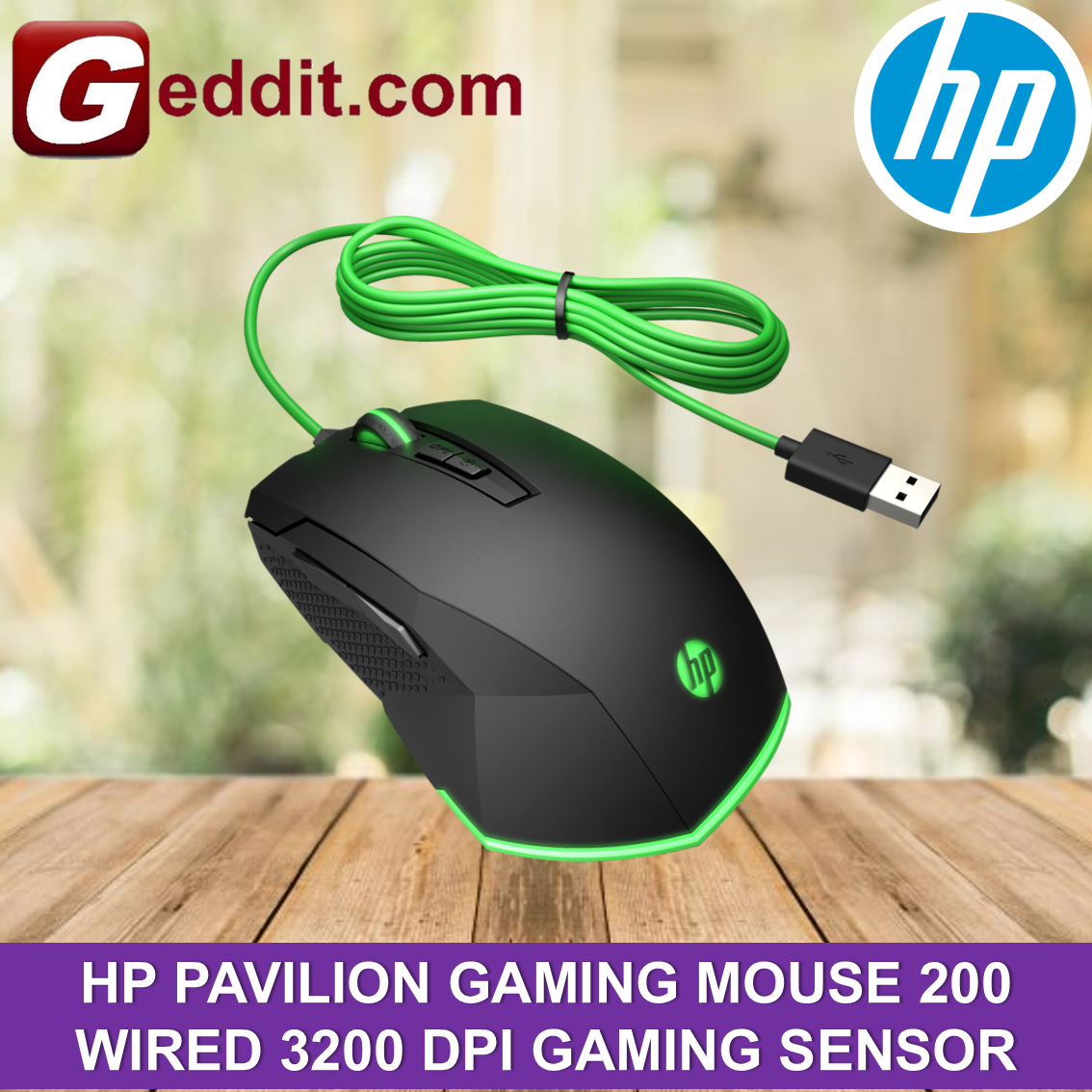 HP PAVILION GAMING MOUSE 200 WIRED 3200 DPI GAMING SENSOR (5JS07AA ...
