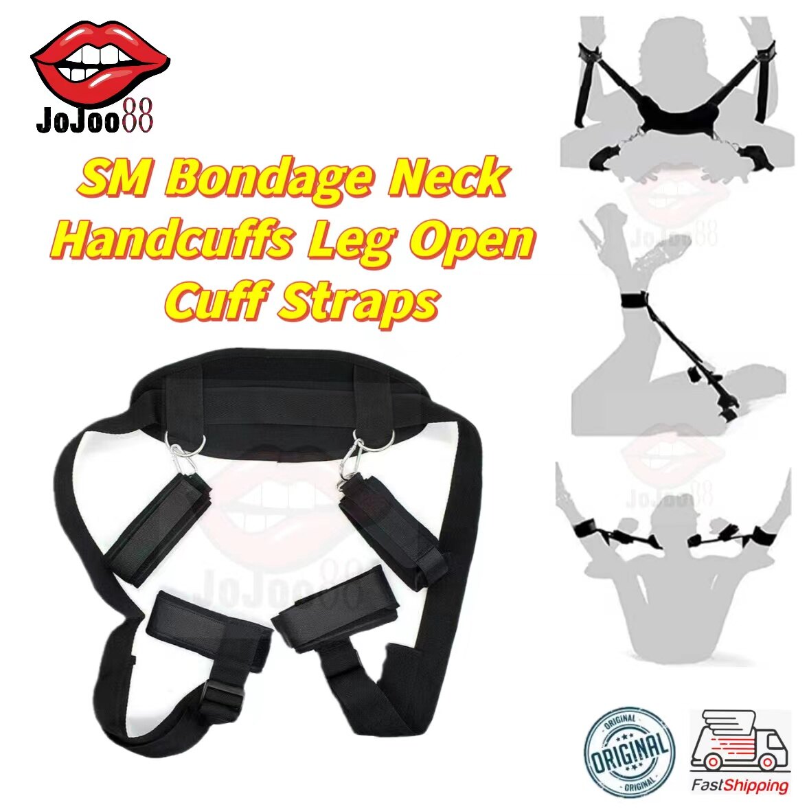 SM Restraints Slave Neck Handcuffs Leg Open Cuff Straps For Woman ...