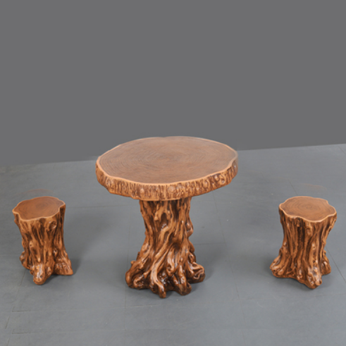 1 table and 2 chairs Combination Outdoor Root Wood Trunk rustic unique ...