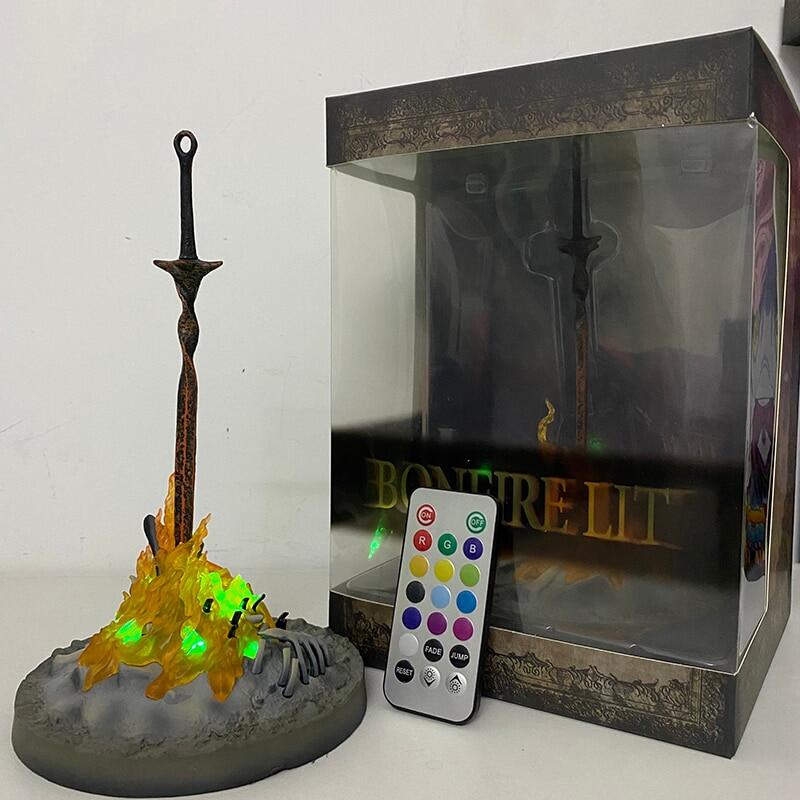 Dark Souls Figure Bonfire Led Light Black Faraam Knight Figurine Sculpt ...