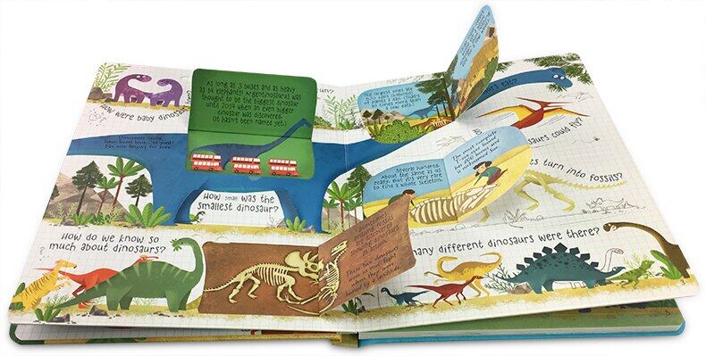 Usborne LIFT-The-FLAP ข้อสงสัยและคำตอบเกี่ยวกับไดโนเสาร์ภาษาอังกฤษเด็ก ...