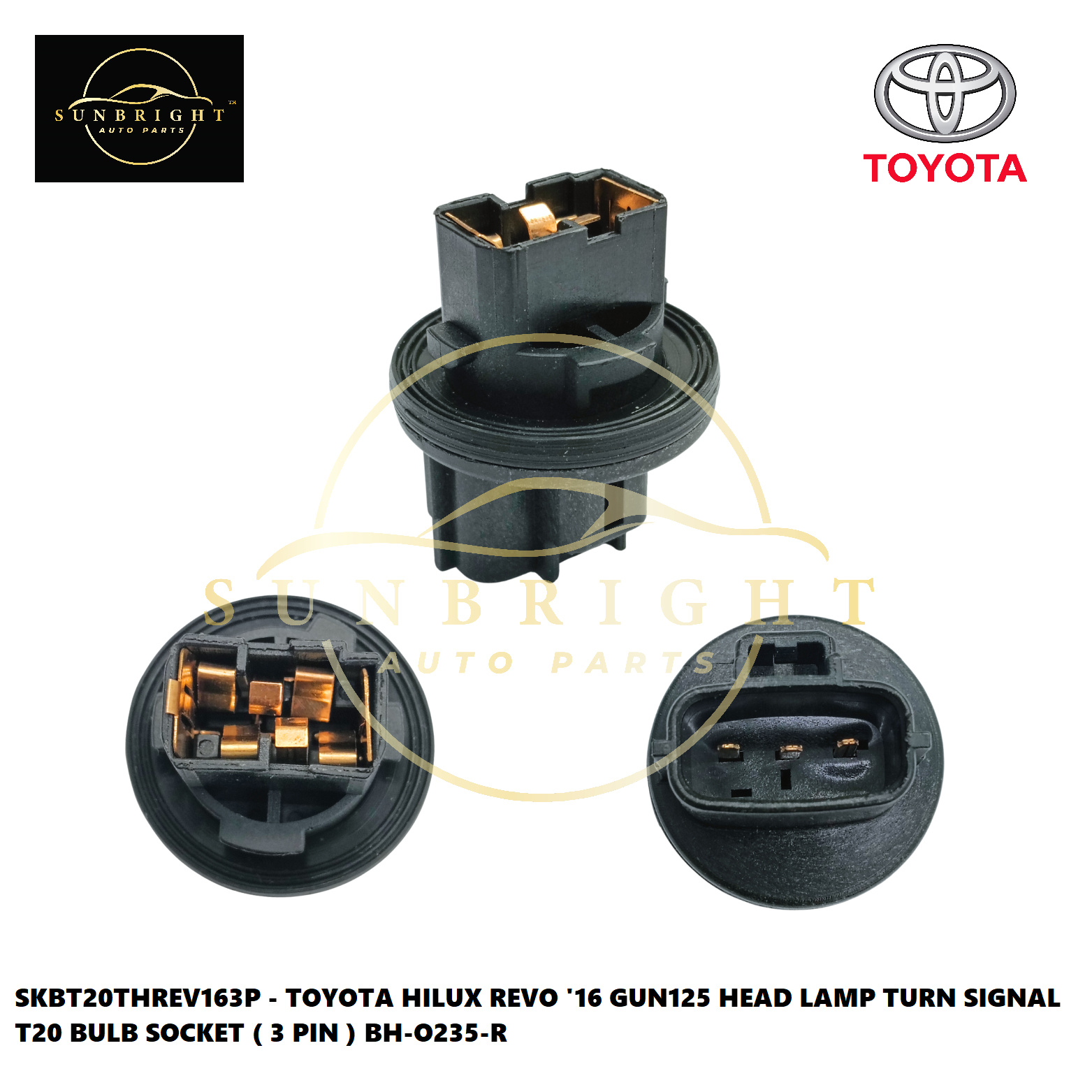 TOYOTA HILUX REVO '16 GUN125 HEAD LAMP TURN SIGNAL T20 BULB SOCKET ( 3 ...