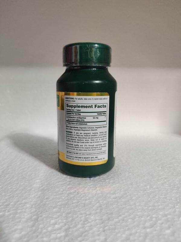 Nature's Bounty Adults Probiotics Lactic Acid Bacteria 120 Tablets ...