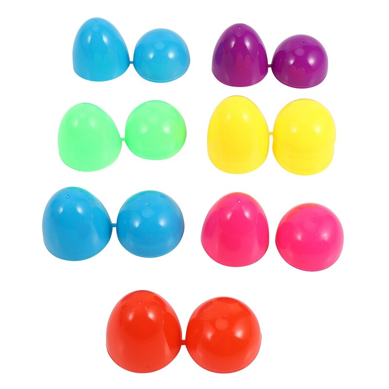 60Pcs Fillable Plastic Easter Egg Hunt Party Supply Pack Assorted Color ...