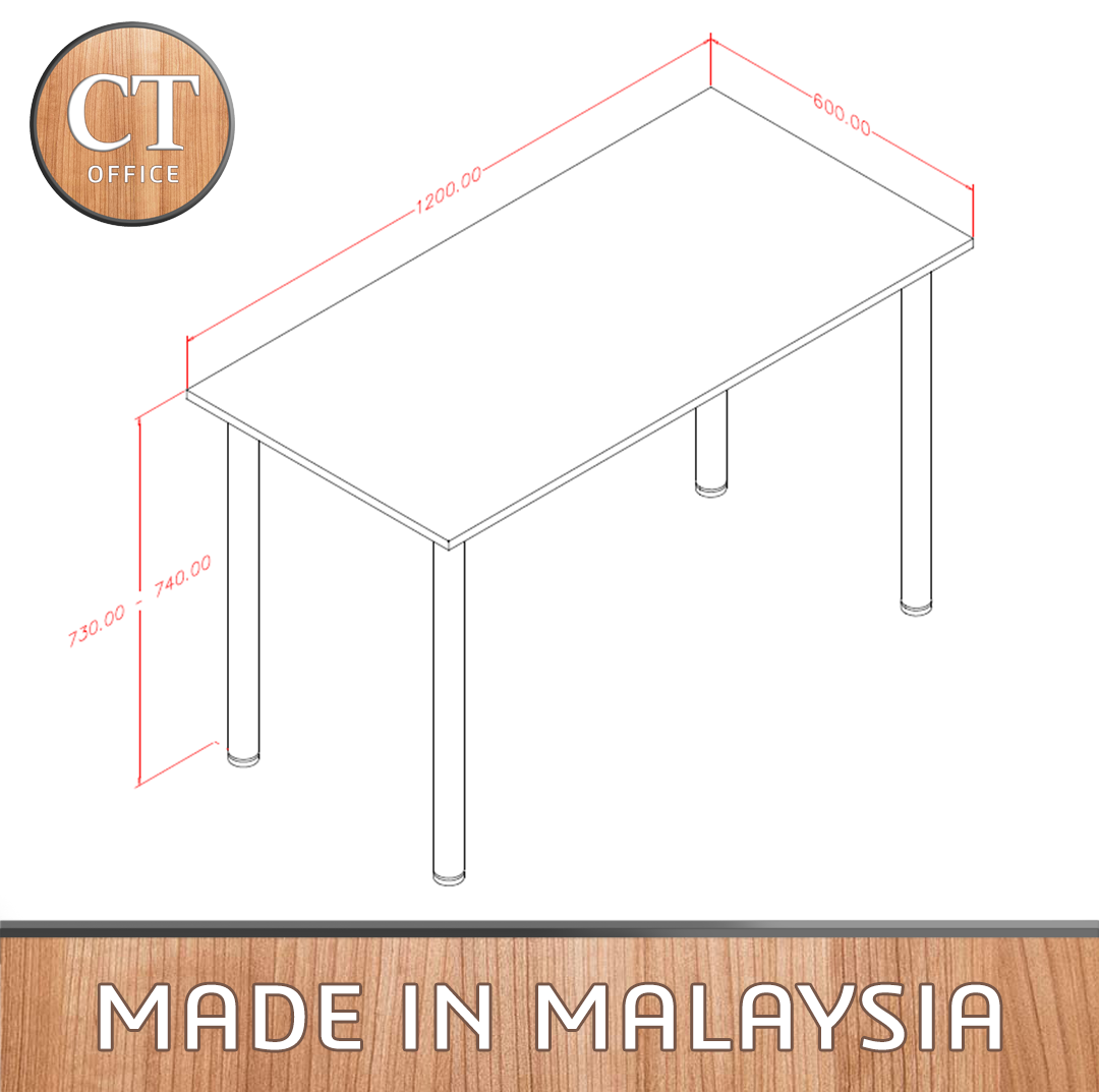IKEA Like Adjustable Height Study Table, Round Tube Table, Small Desk ...