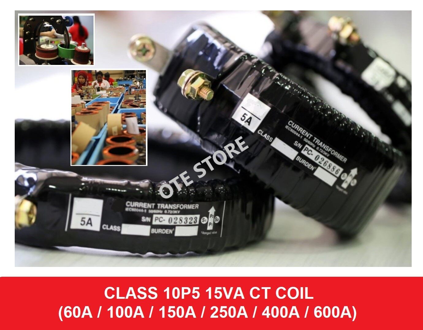 CLASS 10P5 15VA CURRENT TRANSFORMER CT COIL (60A / 100A / 150A / 250A ...