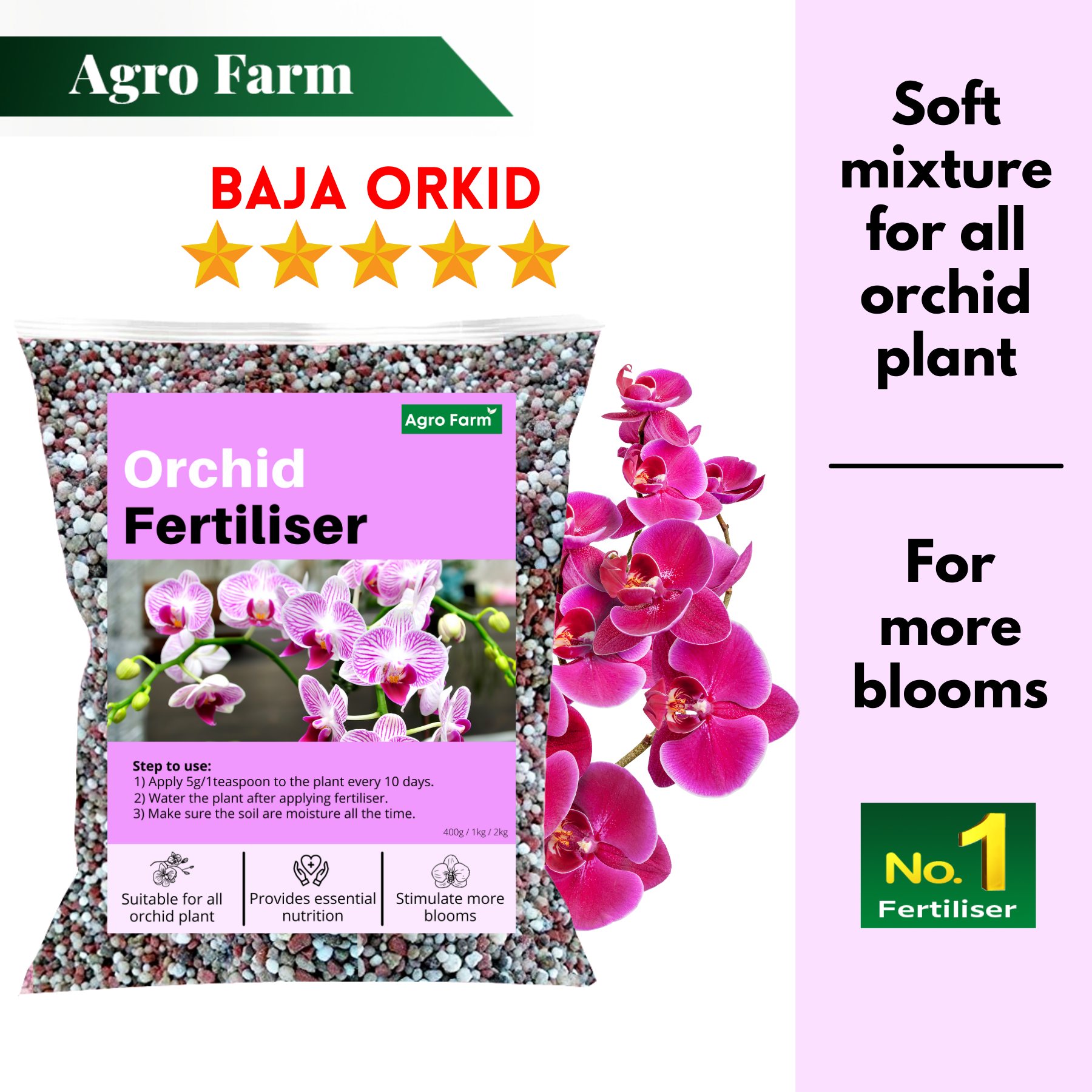 Agro Farm Orchid Flowering Fertilizer / Baja Orkid / Orchid Fertiliser ...