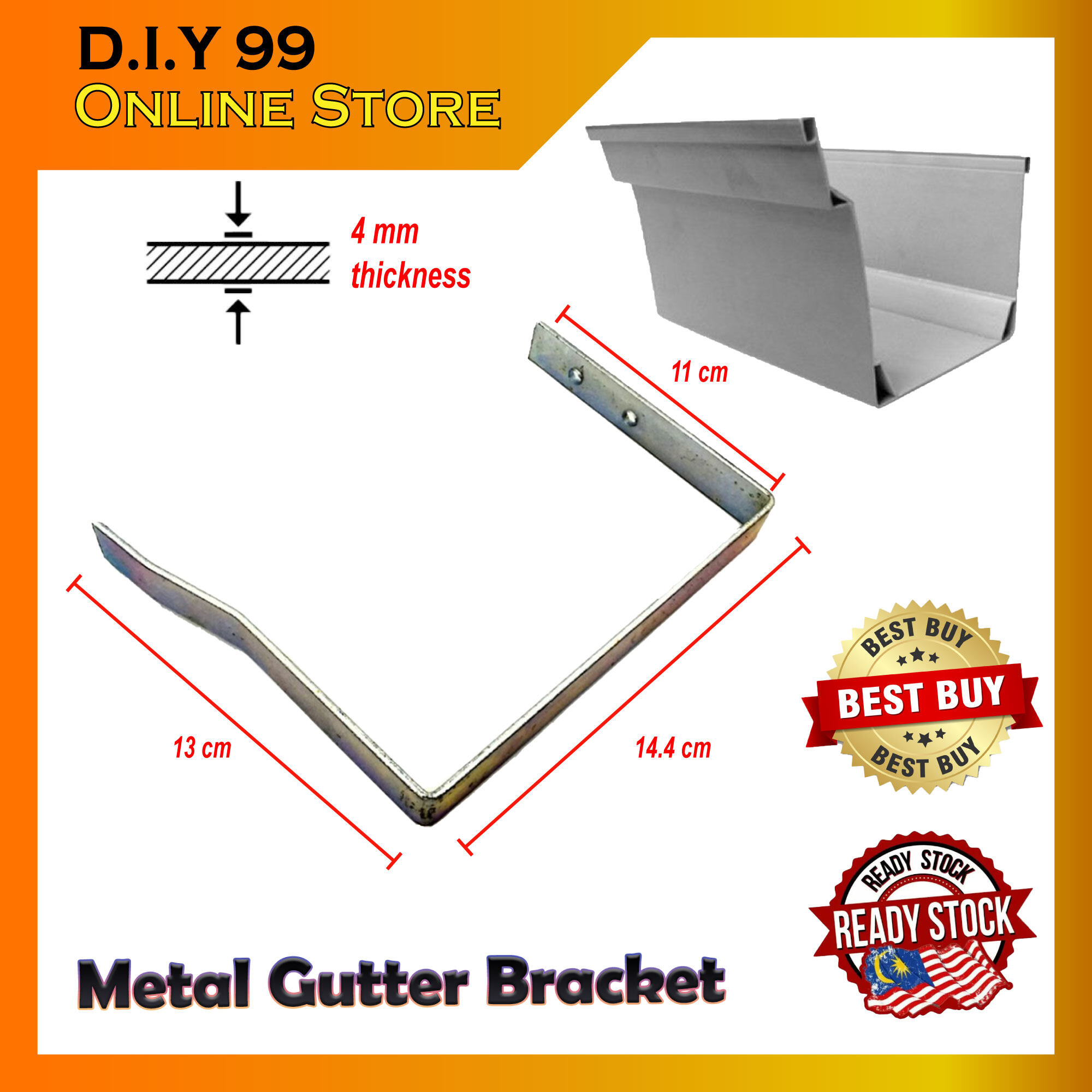 Gutter Flat Bar Iron Bracket Gutter Metal Bracket for PVC Rain Gutter ...