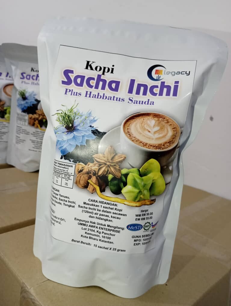 💯original HQ kopi sacha inchi Plus habbatussauda 375gram | Lazada