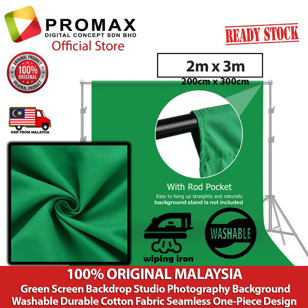 READY STOCK 3x3m 2x3m Green Screen / Black Screen / White Screen ...