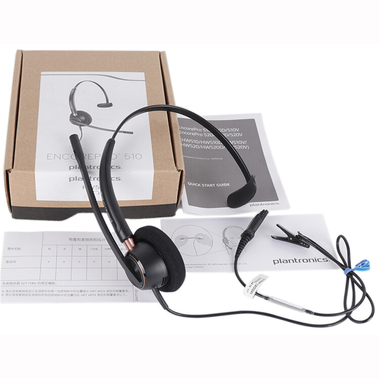 Plantronics HW510 89433-01หูฟังแบบมีสาย,สีดำที่มีไมโครโฟนตัดเสียงรบกวน ...