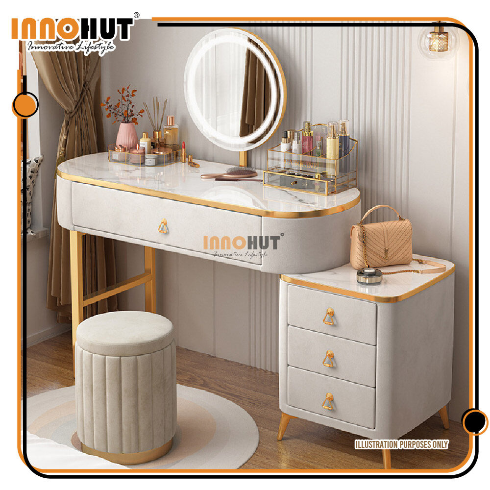 [2 in 1] Innohut Wooden Dressing Table With Storage Drawers Meja Solek ...