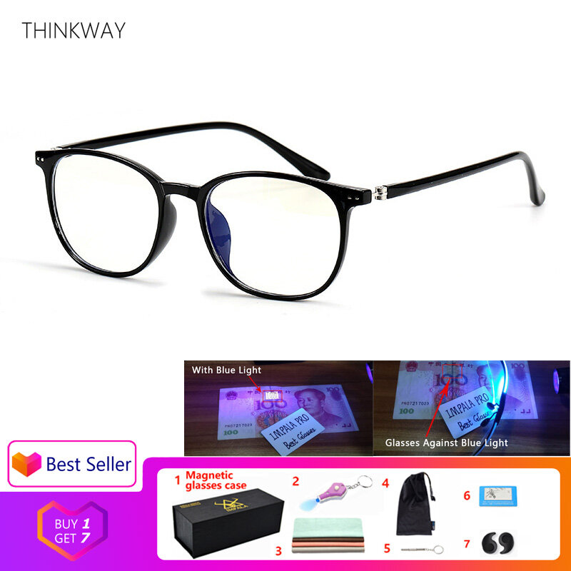 Blue Light Block Computer Glasses UV400 UVB UVA Anti Blue Ray Vintage ...