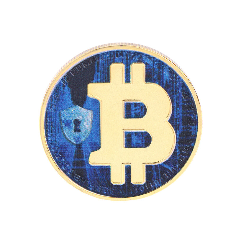 Fds 1 PC Gold Silver Blue Bitcoin Digital Virtual Coin Collecting With ...