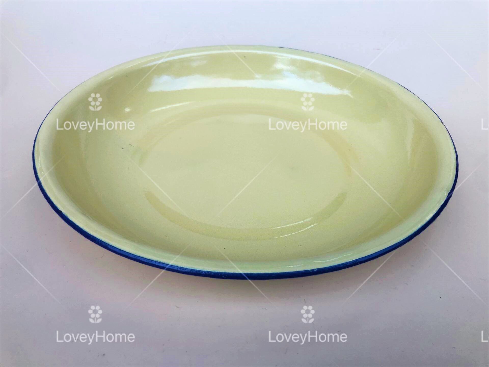 Enamel Rice Plate Vintage Yellow Traditional Pinggan Ayan Koleh Ayan ...