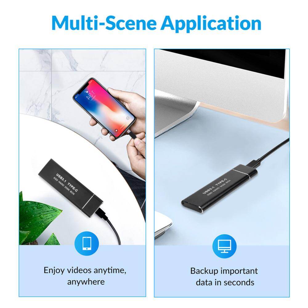 NVME Hard Drive Enclosure USB3.1 Type-C External SDD Enclosure 10Gbps ...