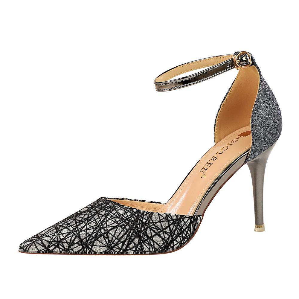 BIGTREE Ankle Strap High Heels Sandals Women Pointed Toe High Heeled