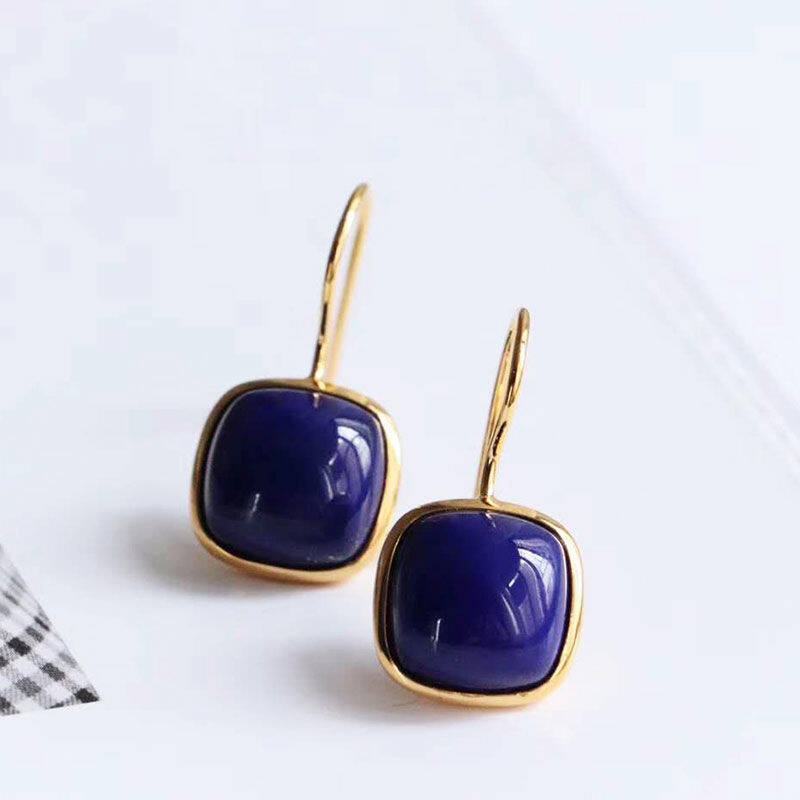 Runyu new gufajin Forbidden City lapis lazuli earrings feminine ...