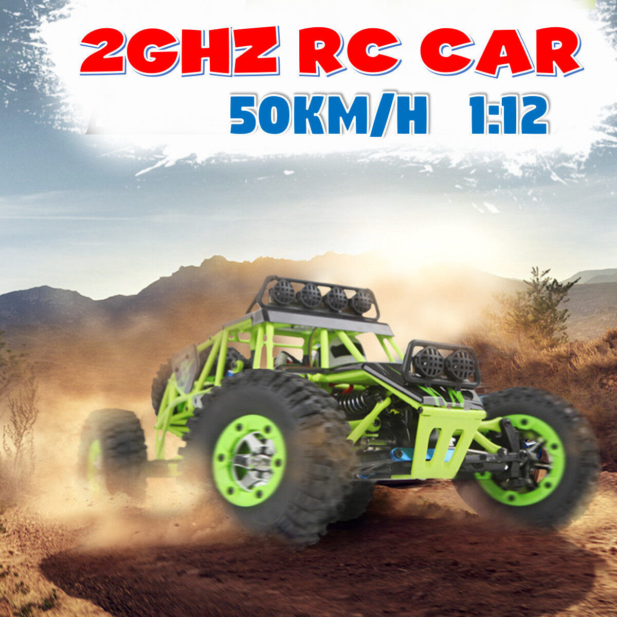 WLtoys 12427 2.4G 1/12 4WD Crawler รถ RC กับไฟ LED 2แบตเตอรี่7.4V ...