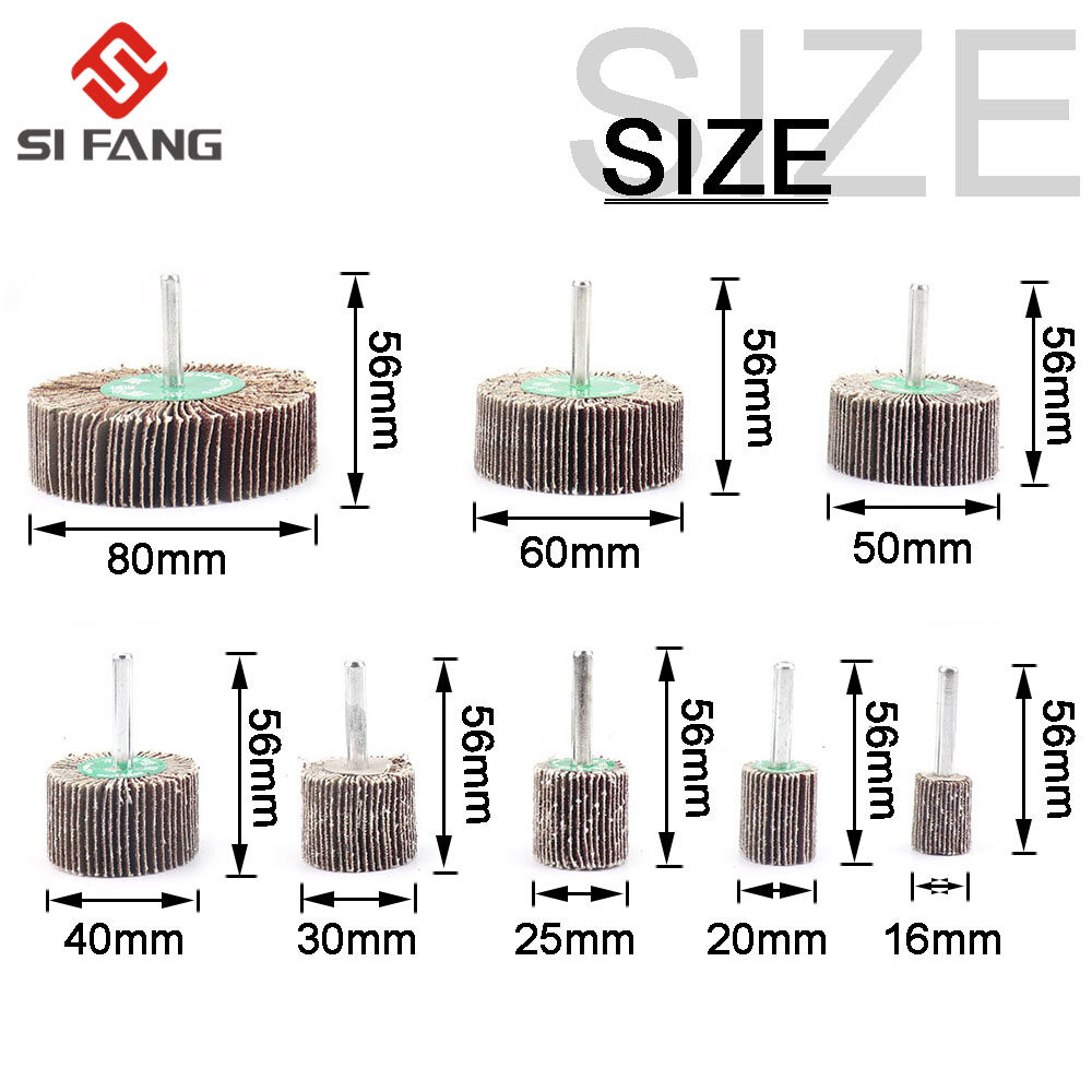 SI FANG 5PC 16-80มม.กระดาษทราย Flap ล้อขัดแผ่นขัดชัตเตอร์ล้อขัดสำหรับโร ...