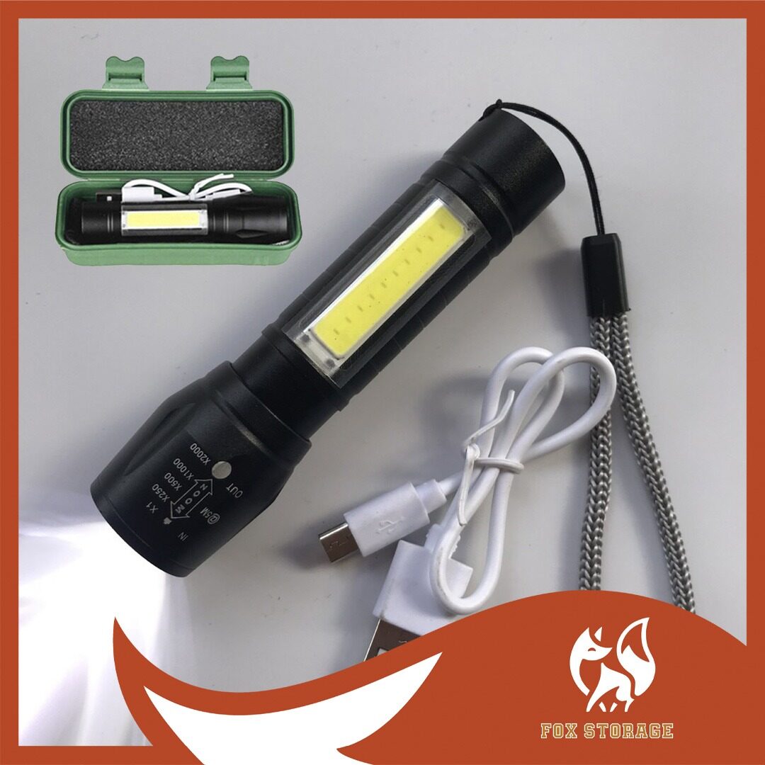 LED Flashlight Torch Magnetic Camping Lamp USB Charging Rechargeable ...