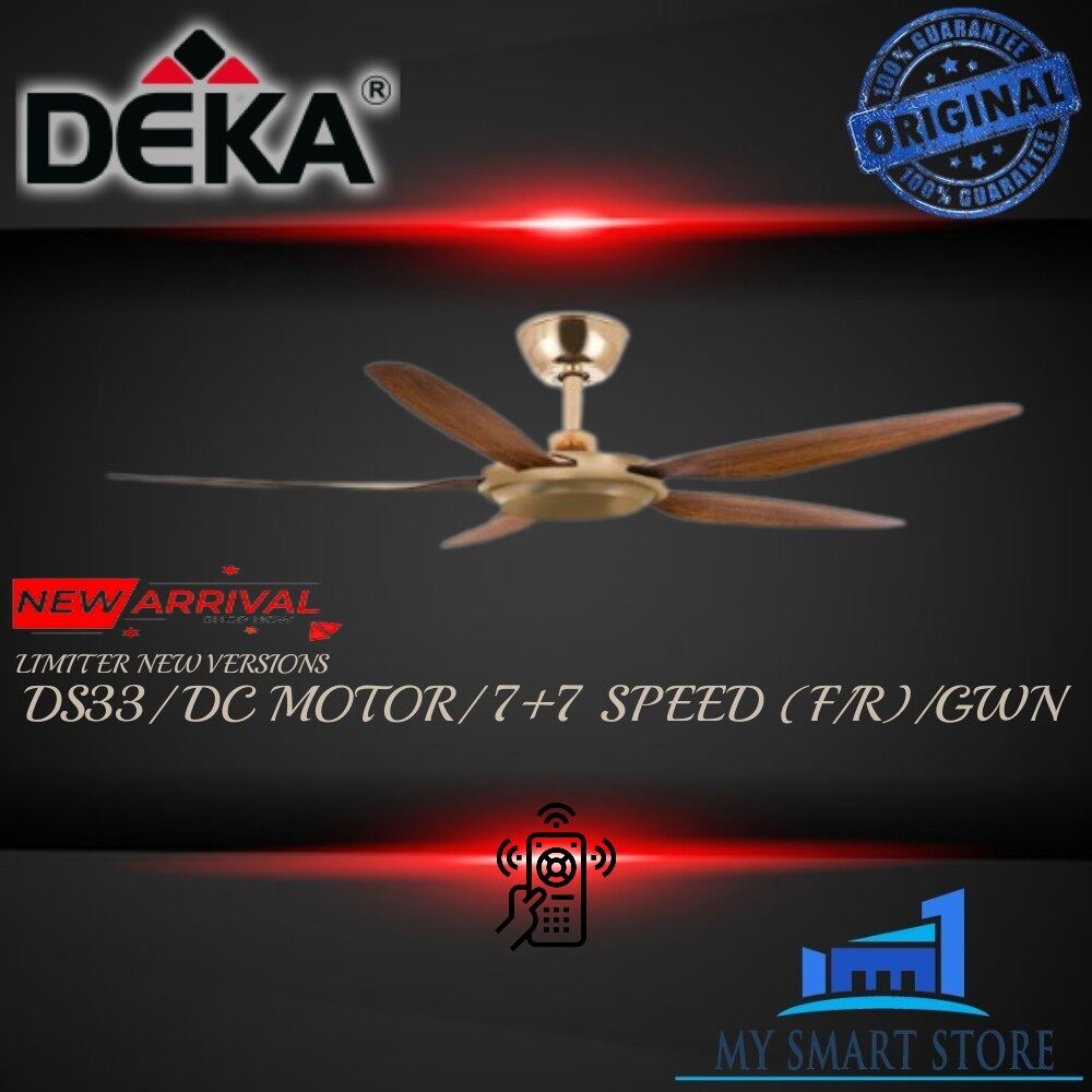 DEKA Ceiling Fan 56" DS33 LIMITED GOLD COLOUR SERIES 14 Speeds DC Motor ...