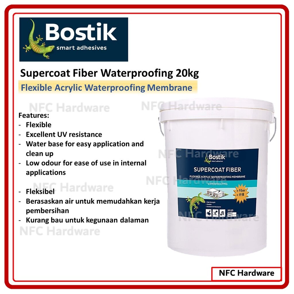 BOSTIK Supercoat Fiber Waterproofing 20kg | Lazada