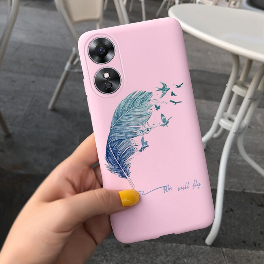 สำหรับ Oppo เคส A17 2022ใหม่สาวการ์ตูนสวยเคสกันกระแทกสำหรับ Oppo A17 ...