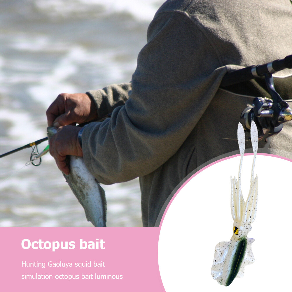 (Ready) Fishing Soft Squid Lure 15cm Luminous Squid Jig Sea Fishing ...