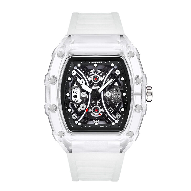 Kimsdun men's watch Full Transparent Quartz Fashion Waterproof Bucket ...