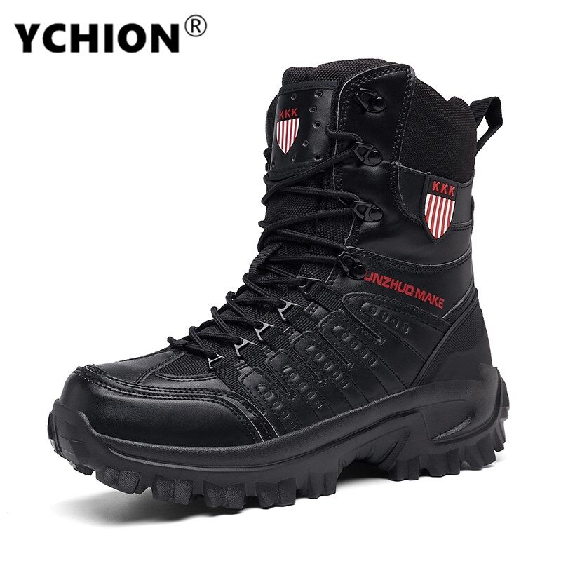 YCHION 2022 New Us Military Leather Boots for Men Combat Bot Infantry ...
