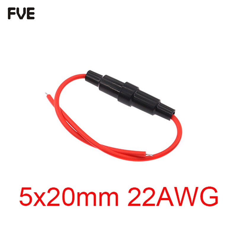 10pcs 520mm Glass Fuse Holder Screw Type 5x20mm With 22awg Wire Cable 250v Glass Tube Fuse