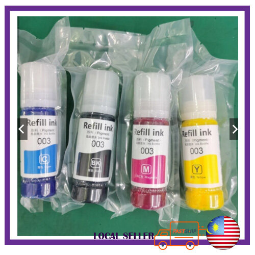 Epson Pigment Ink 003 (C,M,Y,K) For L3110 / L3116 / L3150 / L3210 ...