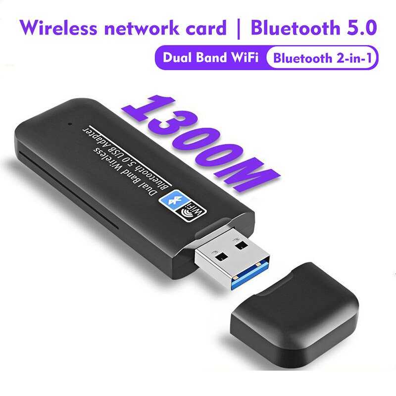 1300Mbps WiFi Adapter 2-in-1 USB WiFi Receiver 600Mbps 2.4G/5GHz Mini ...