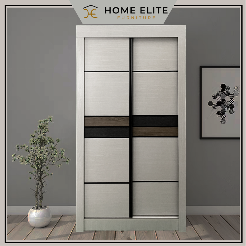 [Siap Pasang] HOME ELITE 3 FT Modern Minimalist Sliding Wardrobe Closet ...
