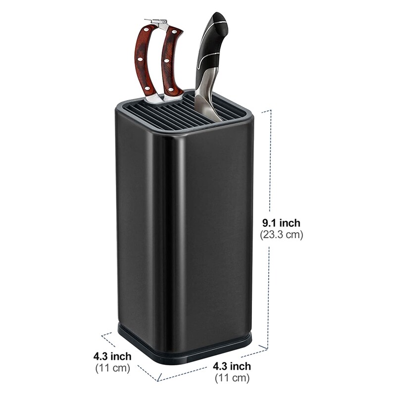 Knife Block,Stainless Steel Universal Knife Holder Without Knives ...