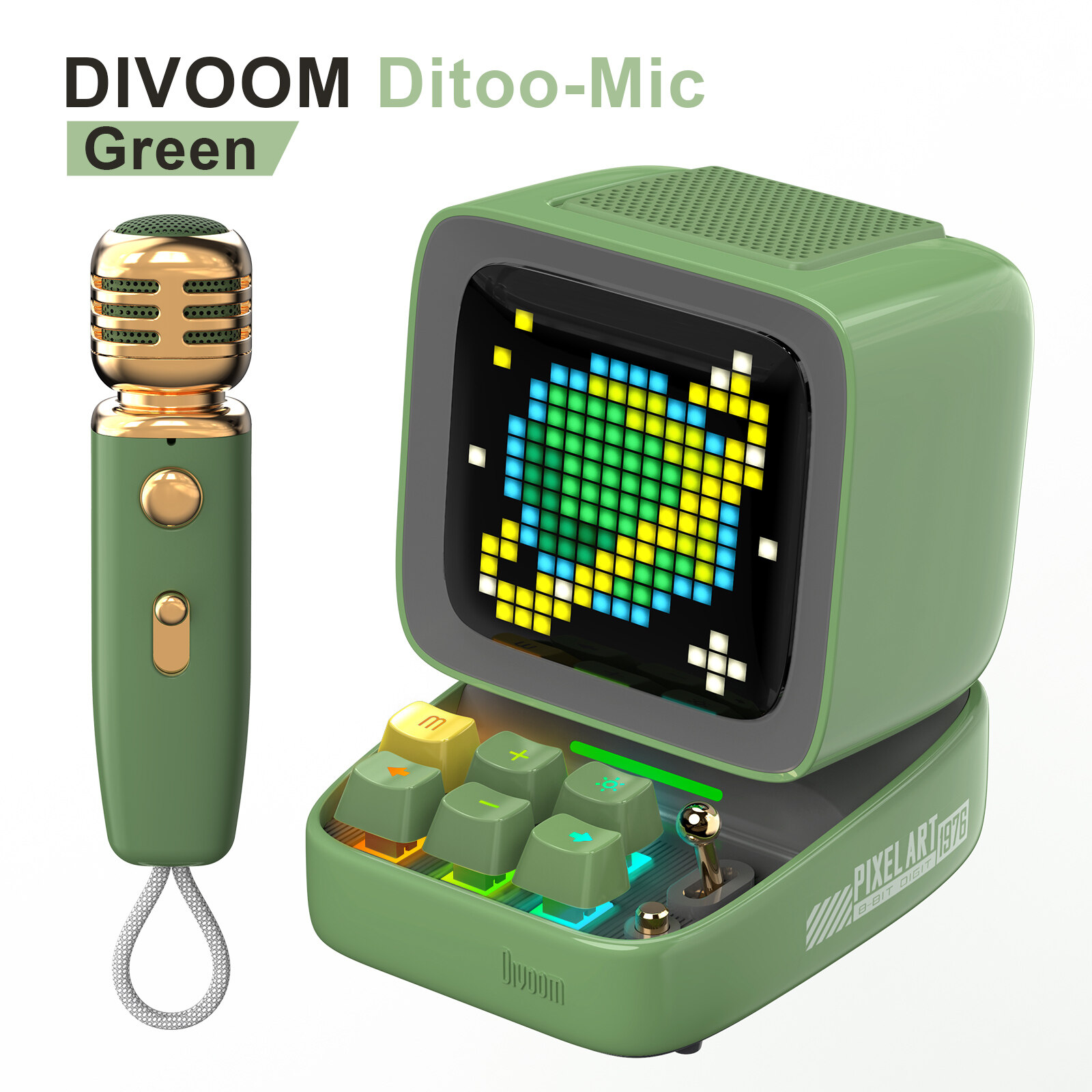 ต้นฉบับ Divoom Ditoo Mic Pixel Art ลำโพงบลูทูธแบบพกพาสำหรับพีซีพร้อมไมโครโฟนคาราโอเกะไร้สาย ...