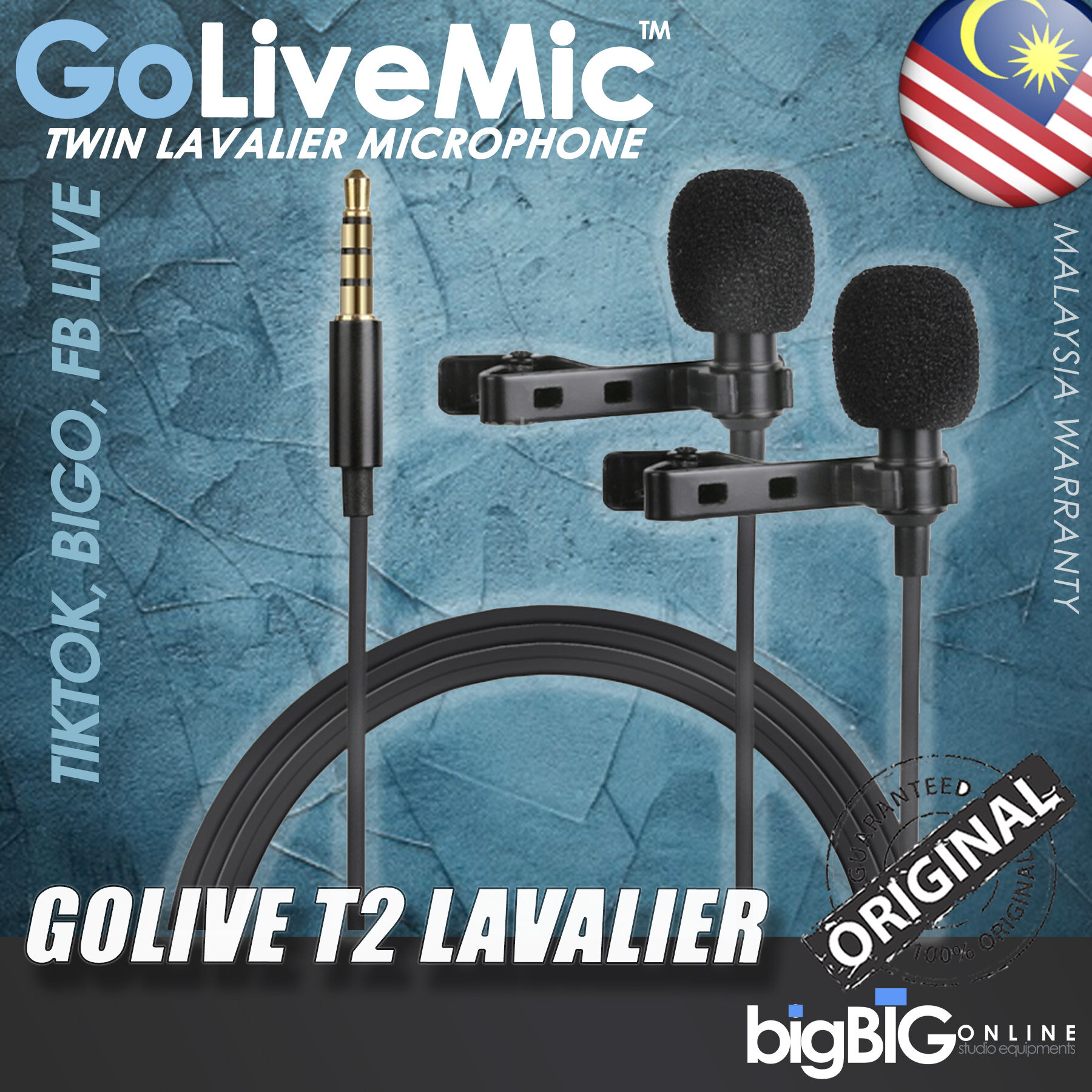 GOLIVEMIC T2 Dual TWO PERSON Lavalier Microphone 3M and 8M Length for ...